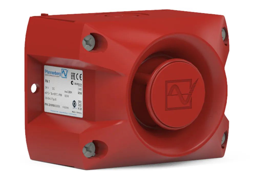 Akustischer Signalgeber PA 1, rot, 105 db(A) @ DIN-TON | Priosafe