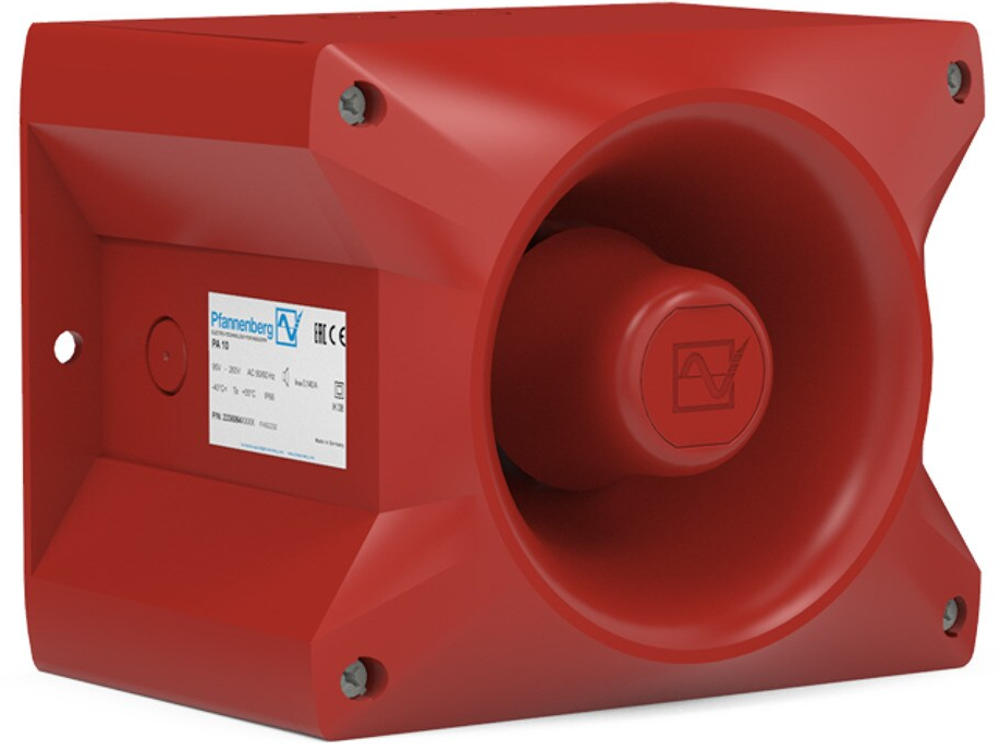 Akustischer Signalgeber PA 10, rot , 117 db(A) @ DIN-TON | Priosafe
